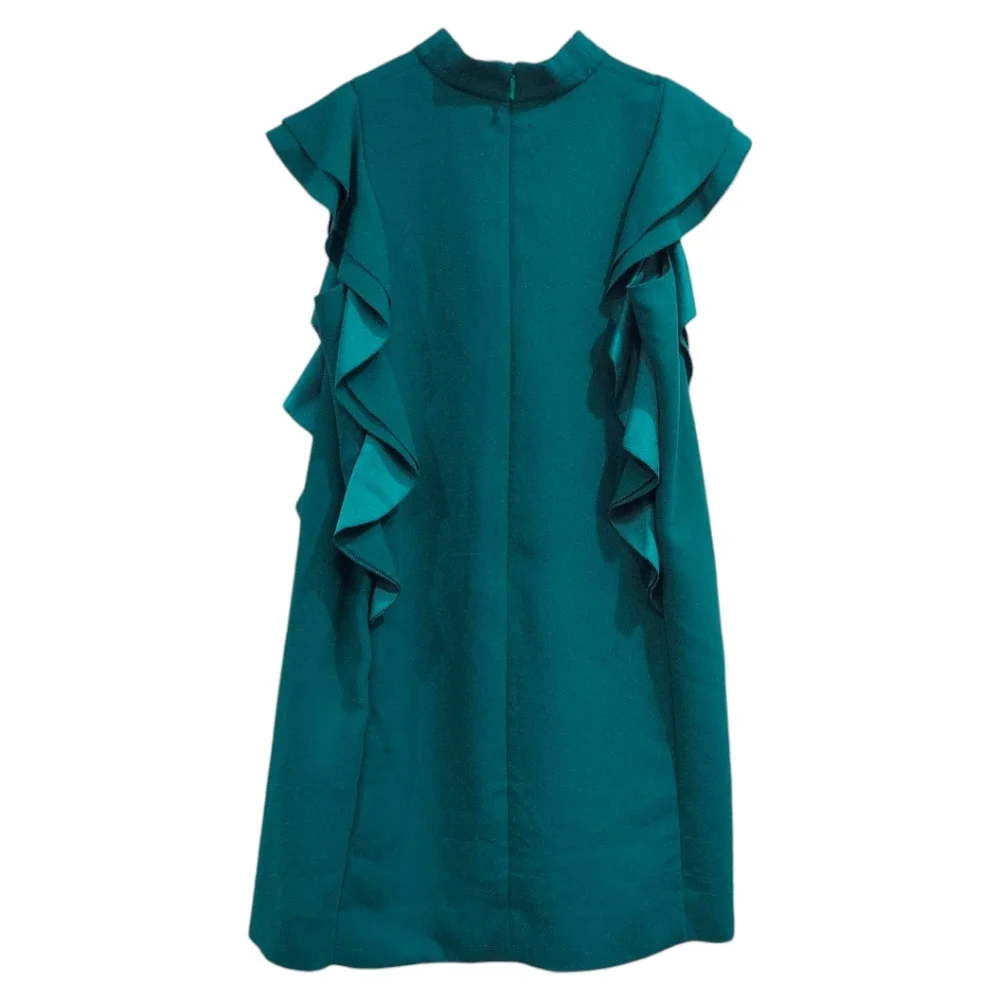 kate spade | Dresses | Kate Spade Satin Crepe Flutter Sleeve Green ...
